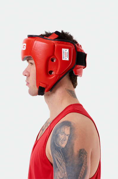 Red USA Boxing Approved Open Face Head Guard – STING USA