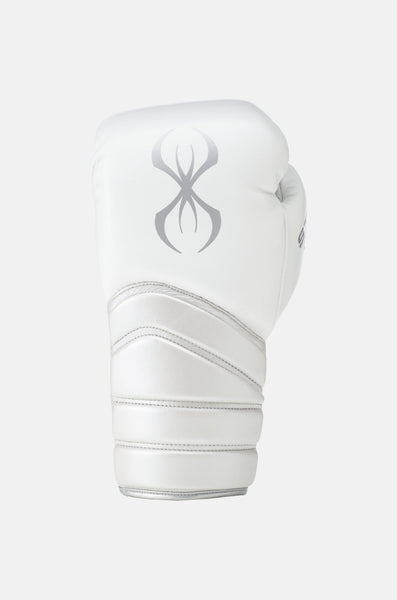 STING Viper X Lace Up Boxing Gloves-White/Silver